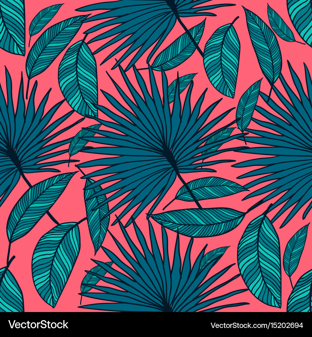 Tropical Leaf Pattern Royalty Free Vector Image