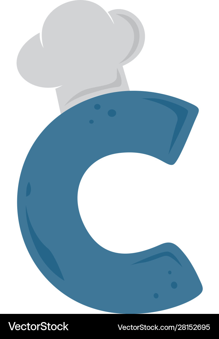 Alphabet initial chef hat restaurant theme logo Vector Image