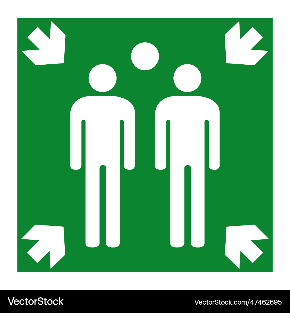 Assembly point symbol isolate on white background Vector Image