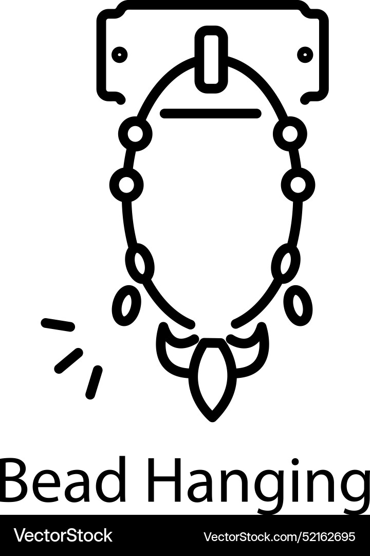 Bead hanging Royalty Free Vector Image - VectorStock