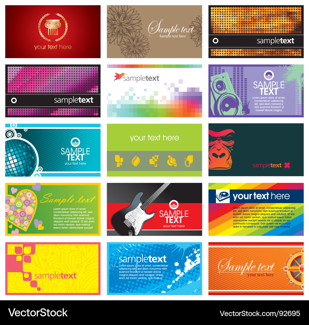 Collection of horizontal business card Royalty Free Vector