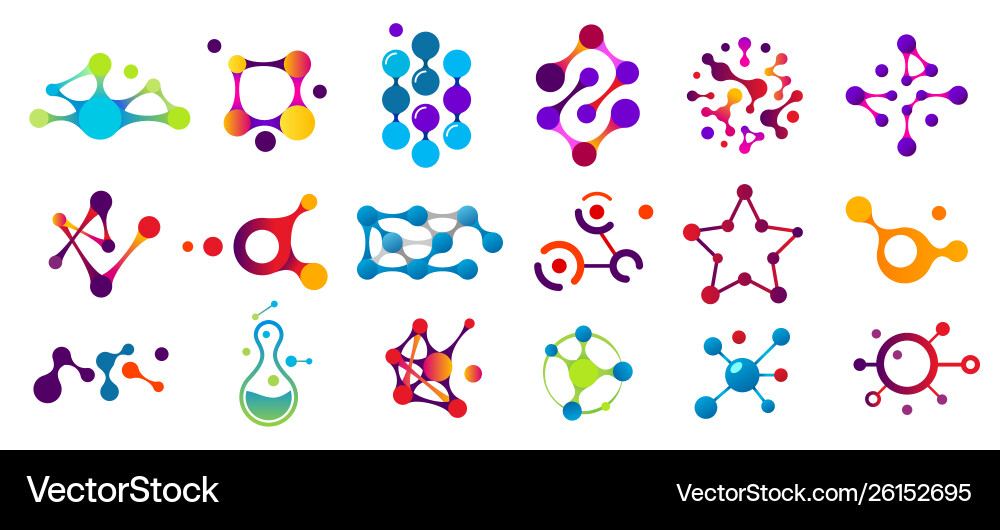 Connected molecules molecule connection model Vector Image