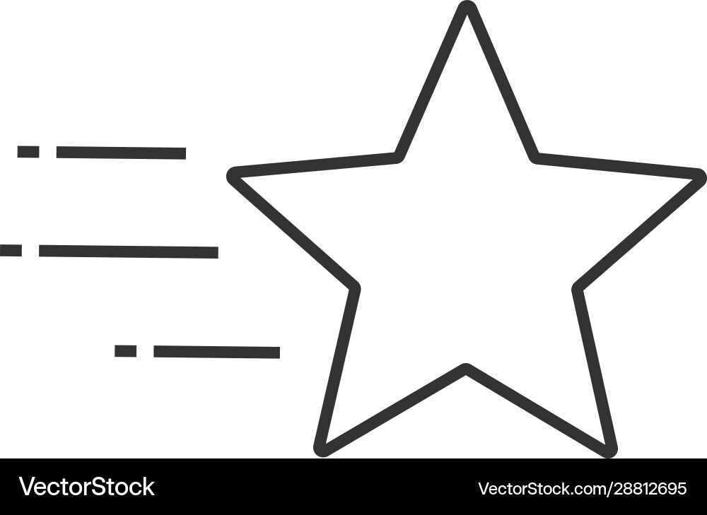 Flying star linear icon Royalty Free Vector Image