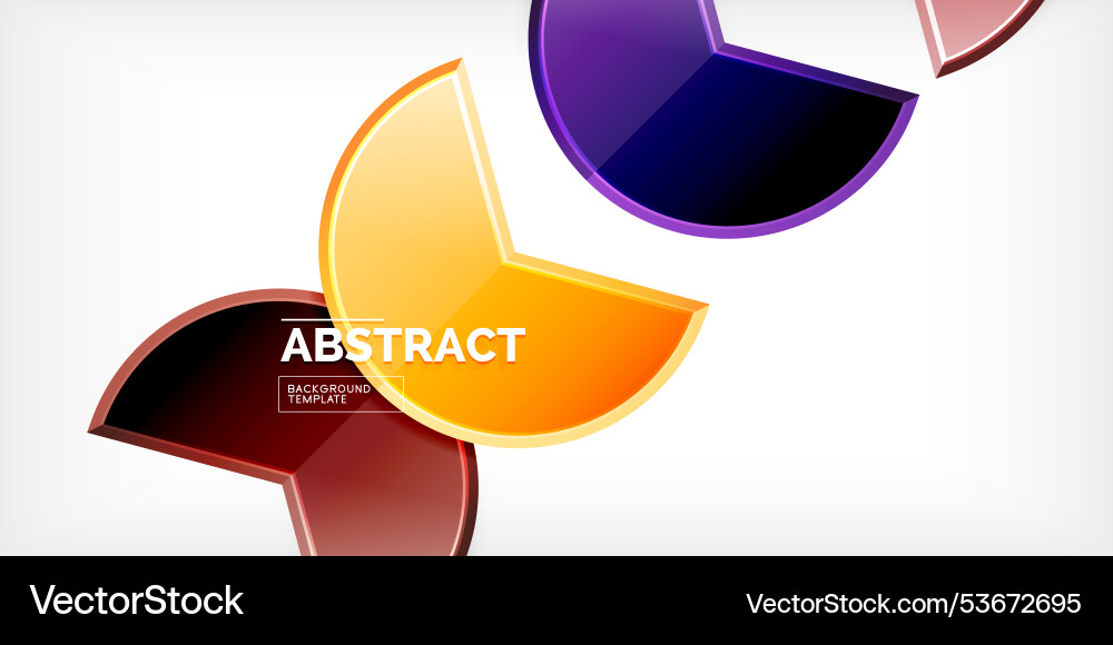 Glass reflective geometric round shapes background