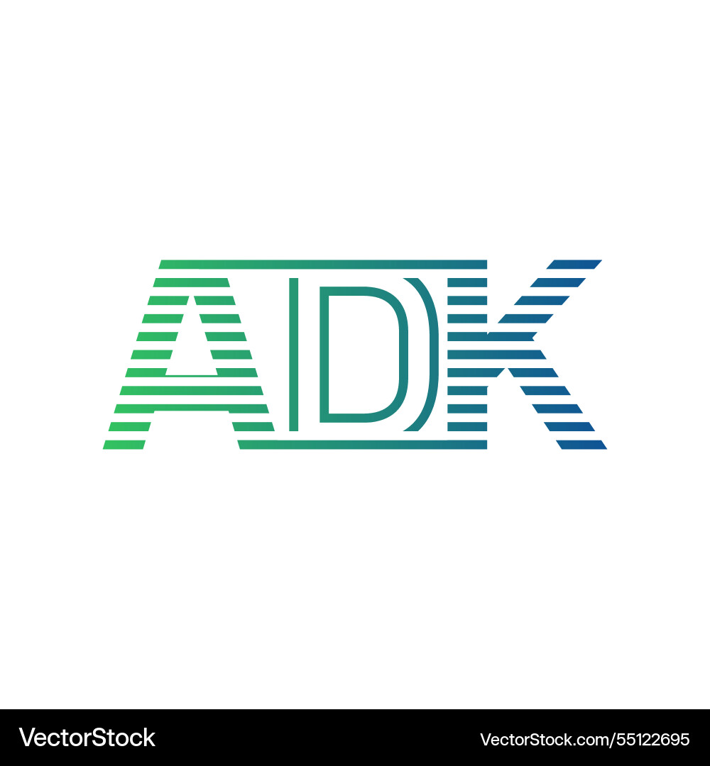 Modern adk logo design letter minimalist Vector Image