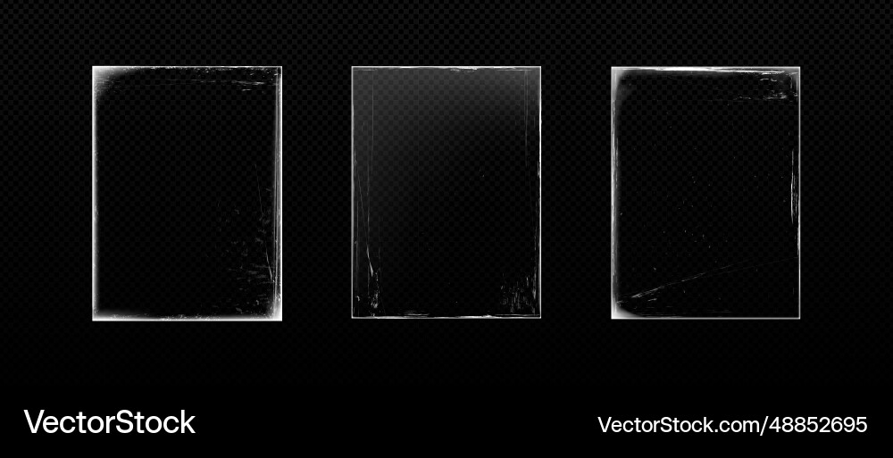 Realistic set of distressed edge photos Royalty Free Vector