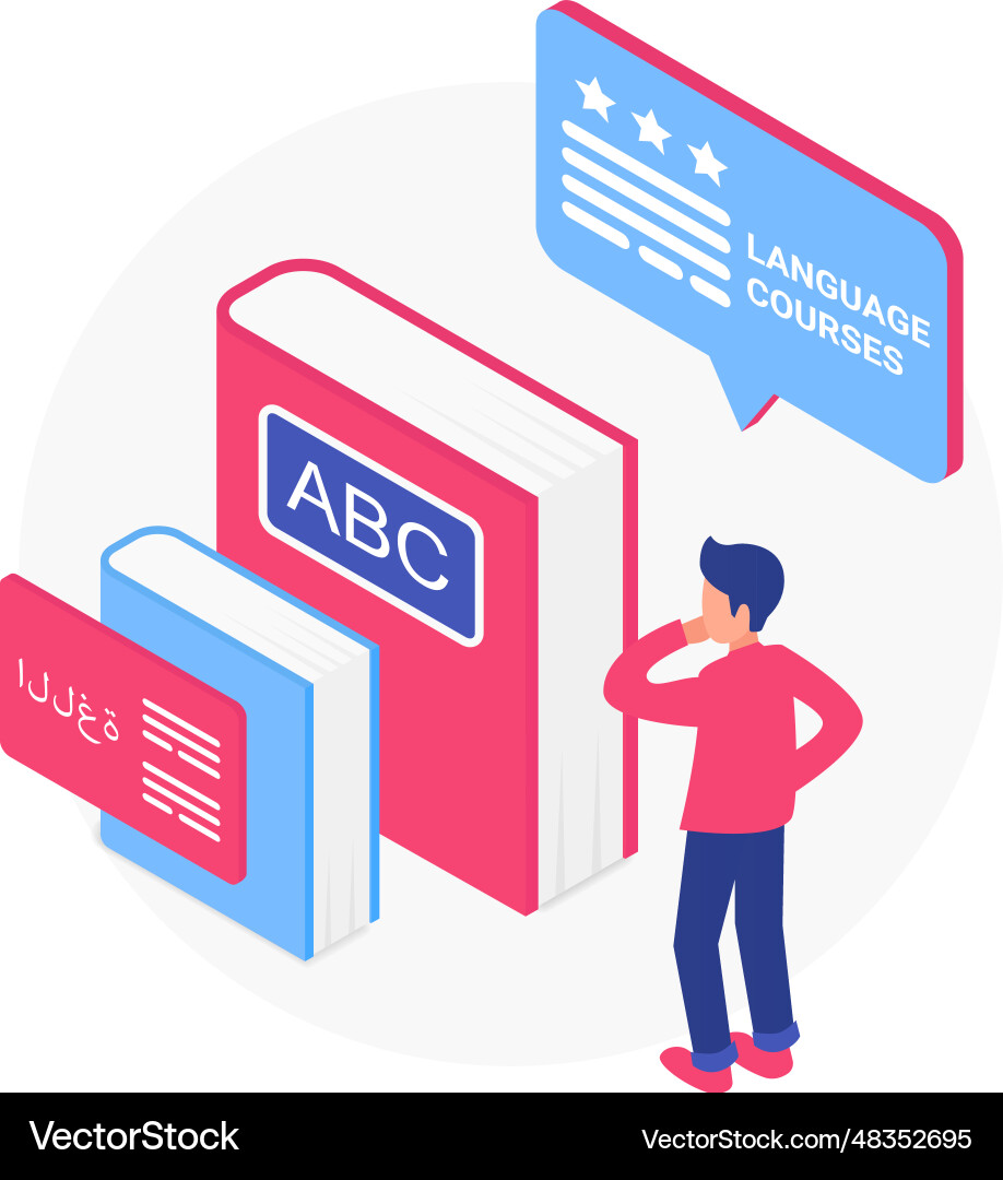School language course Royalty Free Vector Image