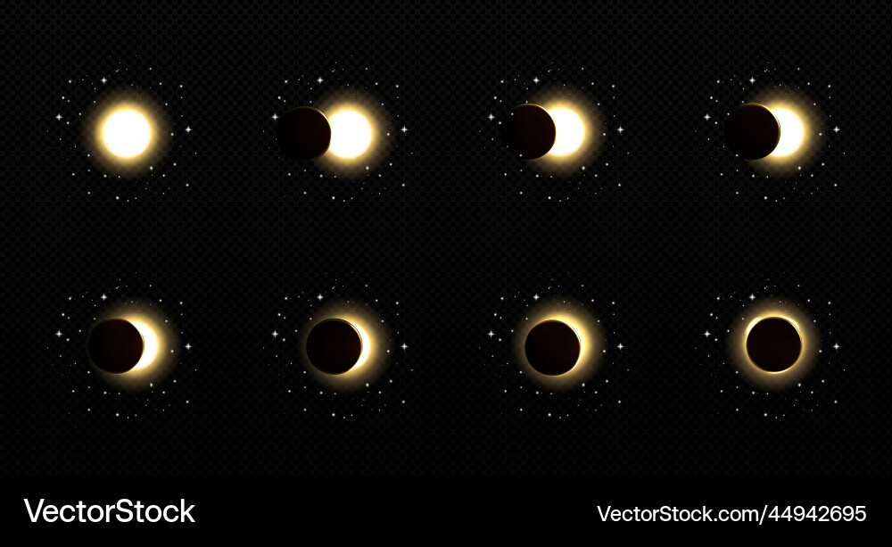 Solar or lunar eclipse on transparent background Vector Image