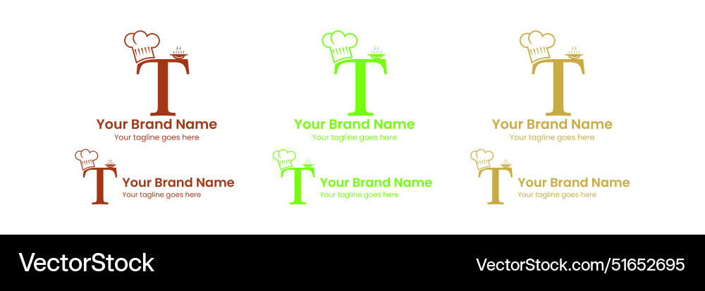 T letter restaurant logo design Royalty Free Vector Image