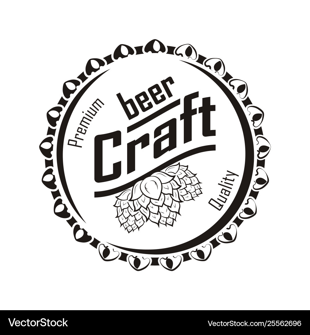 Beer craft monochrome Royalty Free Vector Image