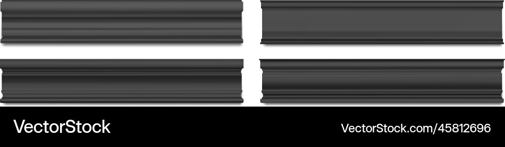 Black Skirting Baseboard Molding Royalty Free Vector Image