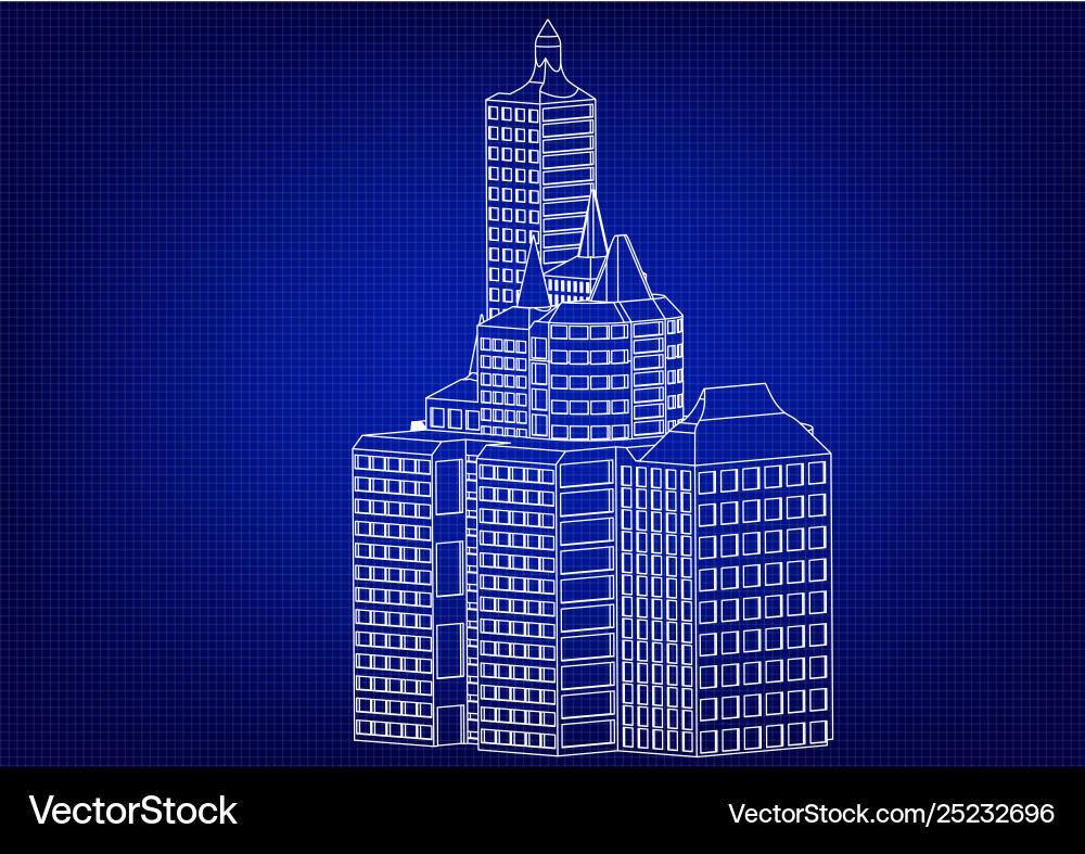 Frame white buildings Royalty Free Vector Image