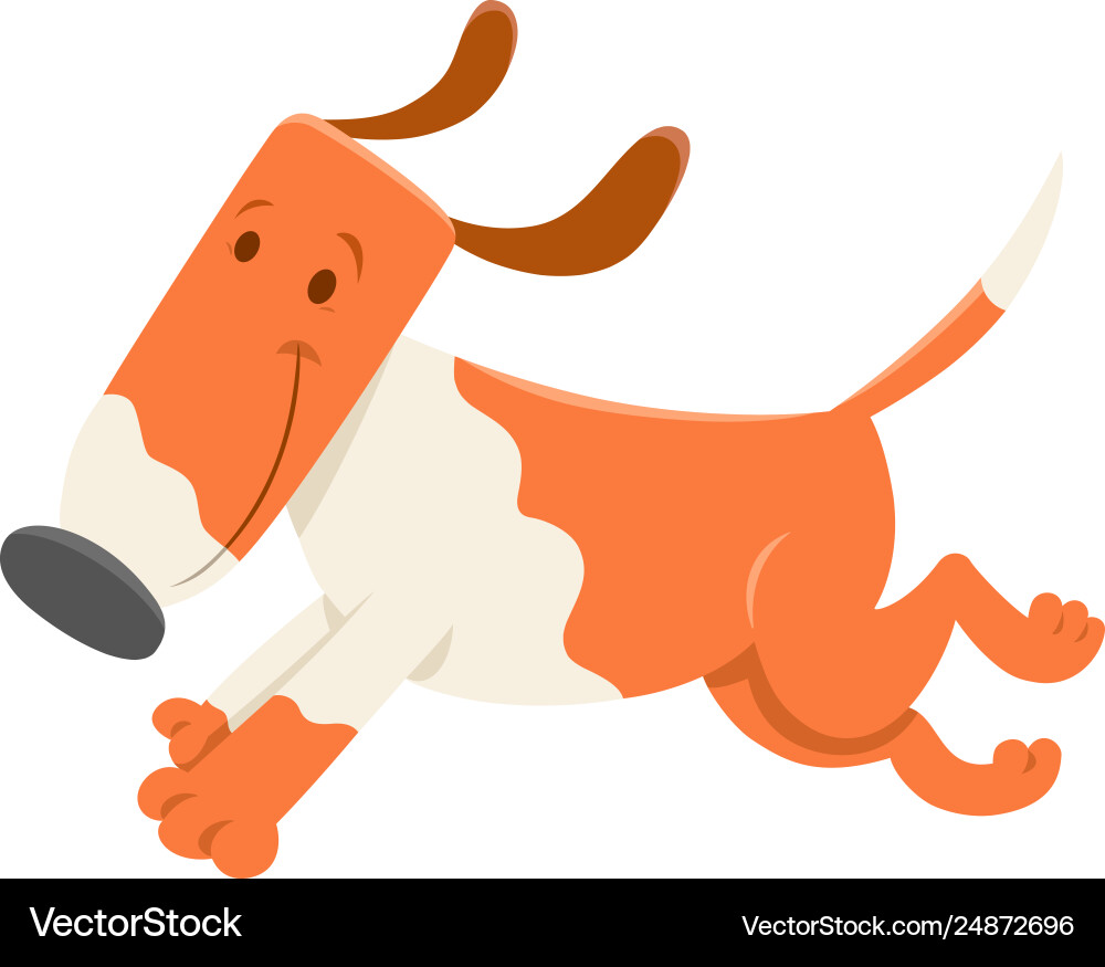 Funny running dog cartoon character Royalty Free Vector