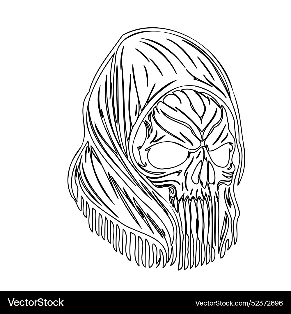 Grim reaper halloween outline sketch Royalty Free Vector
