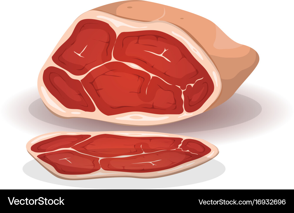 Italian ham with slice Royalty Free Vector Image