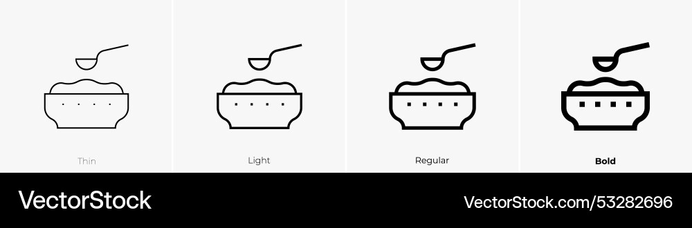 Red bean paste icon thin light regular and bold Vector Image