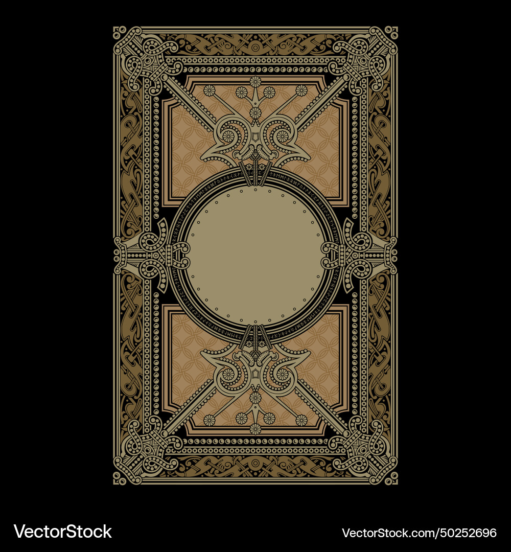 Scandinavian viking design frame in ancient Vector Image