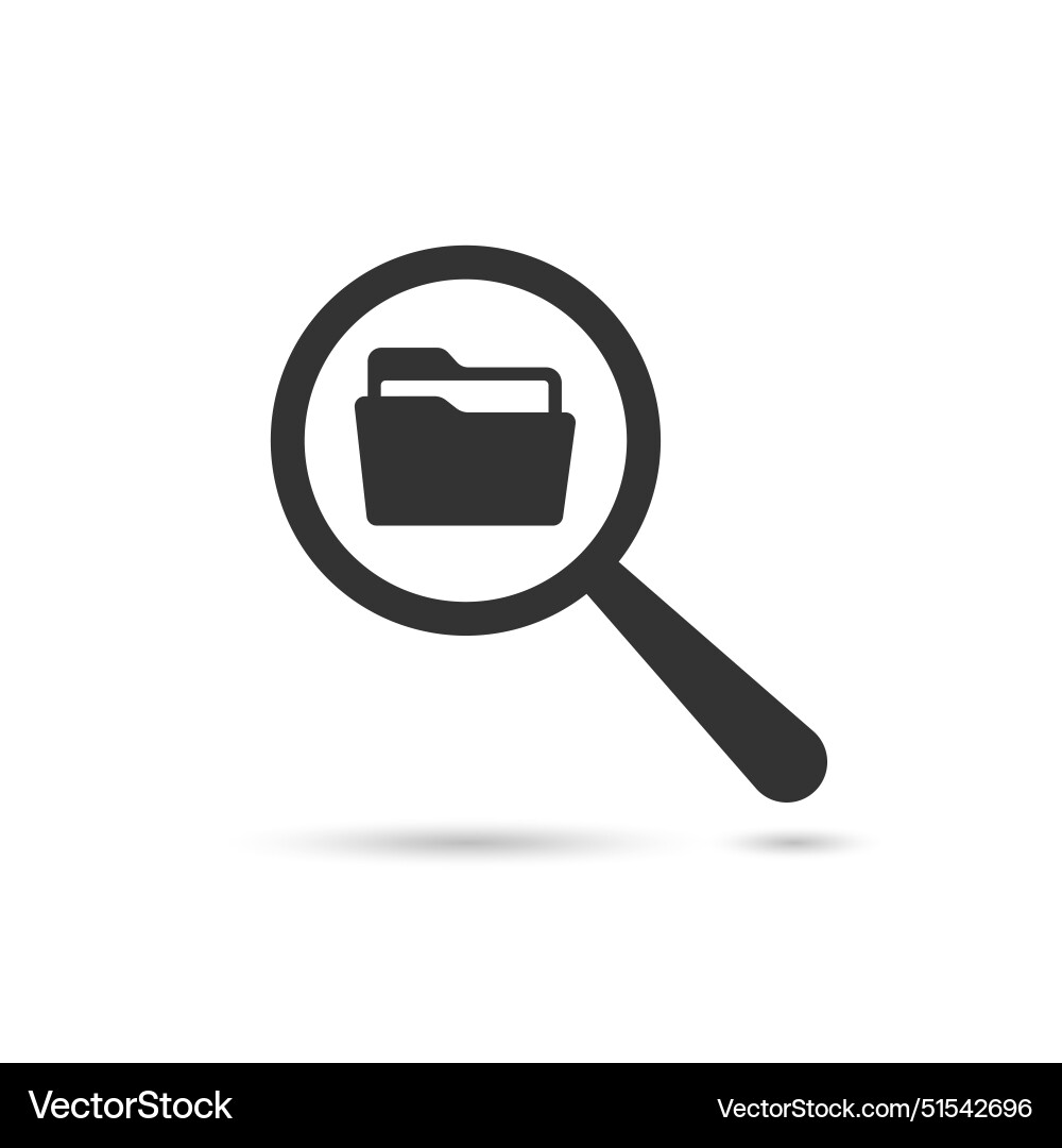 Search concept with a folder icon Royalty Free Vector Image