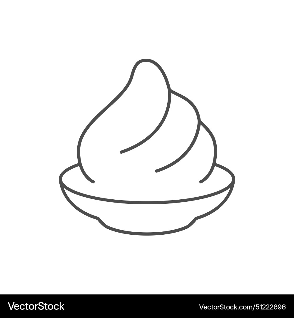 Whipped cream line outline icon Royalty Free Vector Image