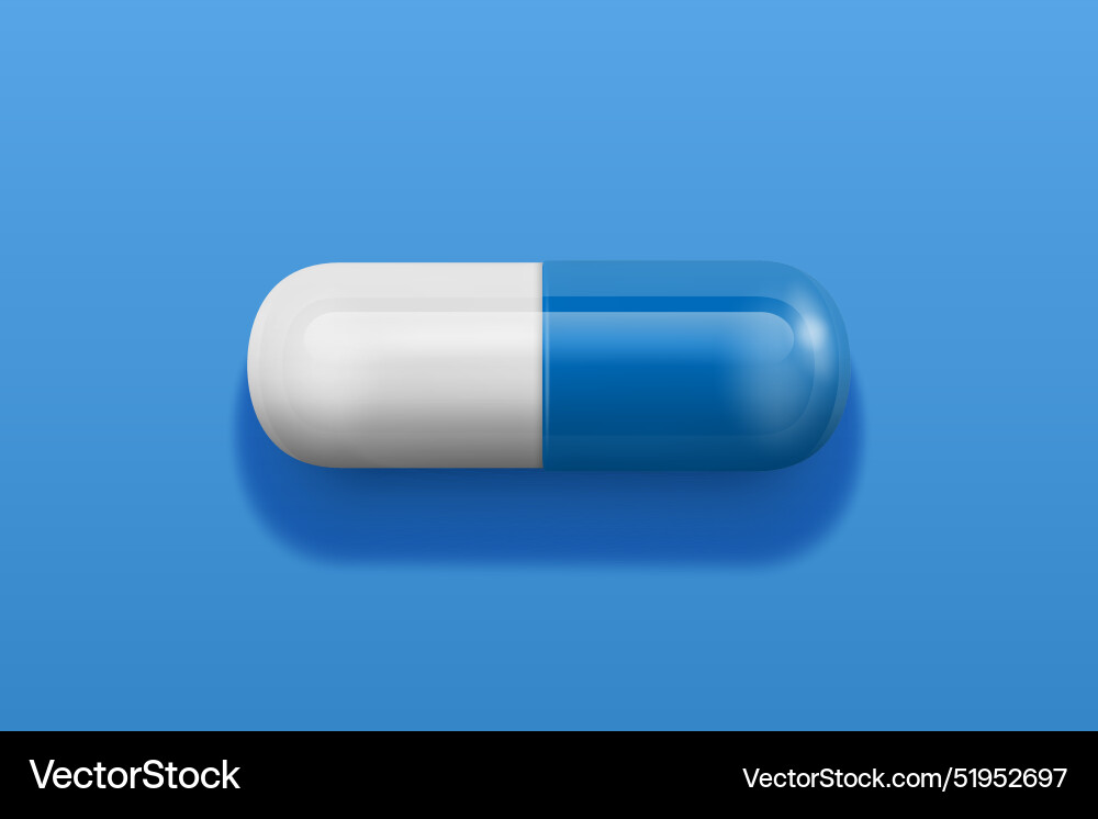 3d realistic blue and white pharmaceutical Vector Image