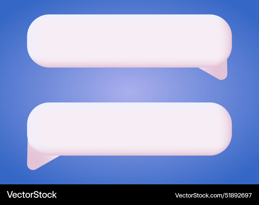 3d white speech bubble social media chat message Vector Image