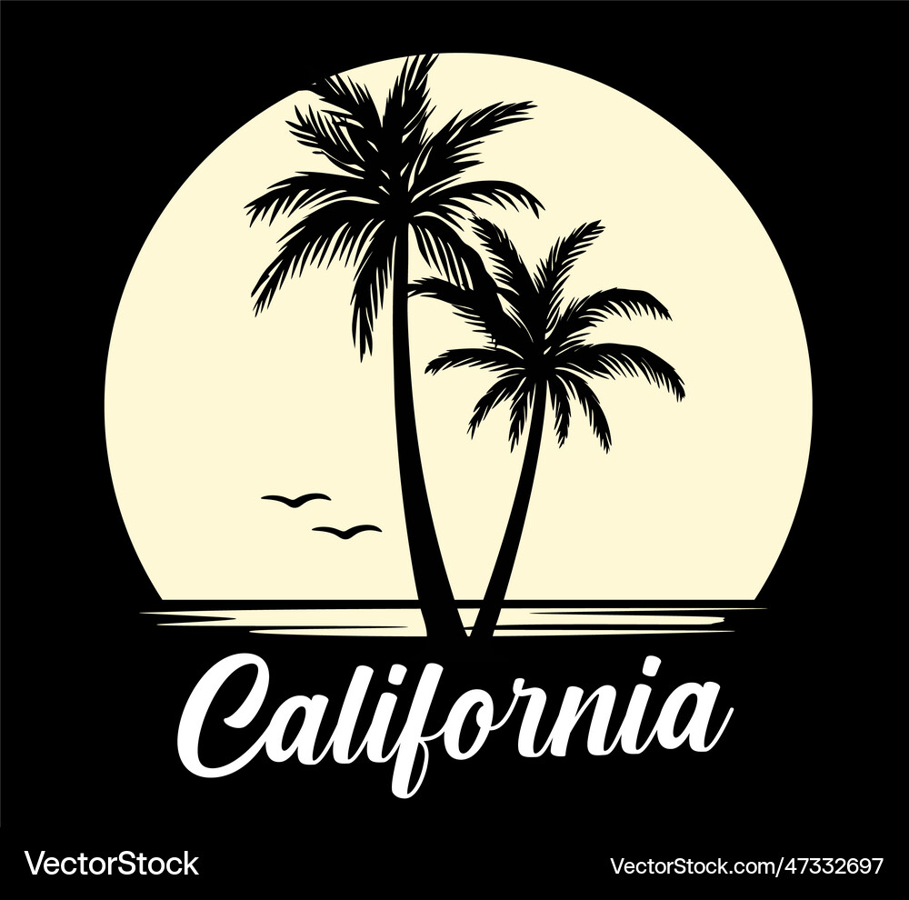California state with black background Royalty Free Vector