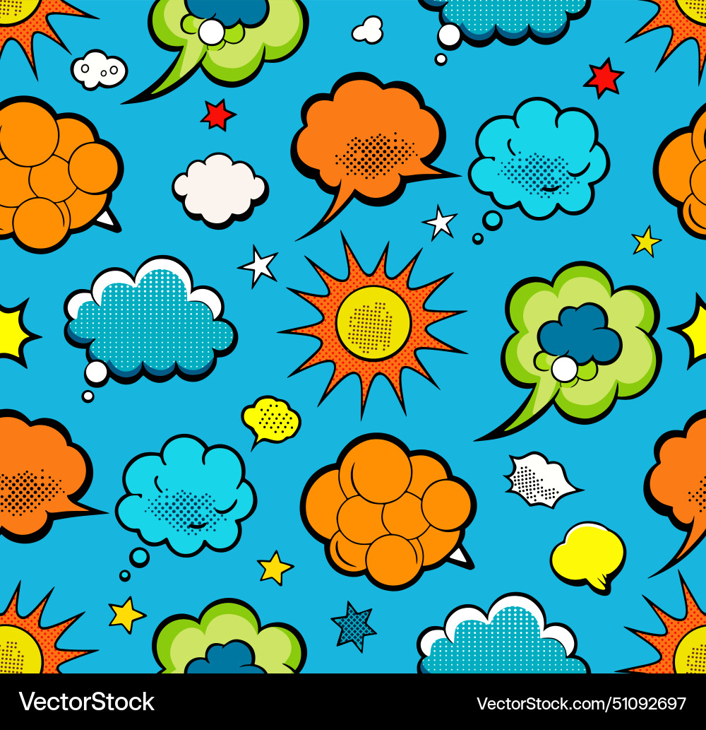 Comic speech bubbles seamless pattern various Vector Image