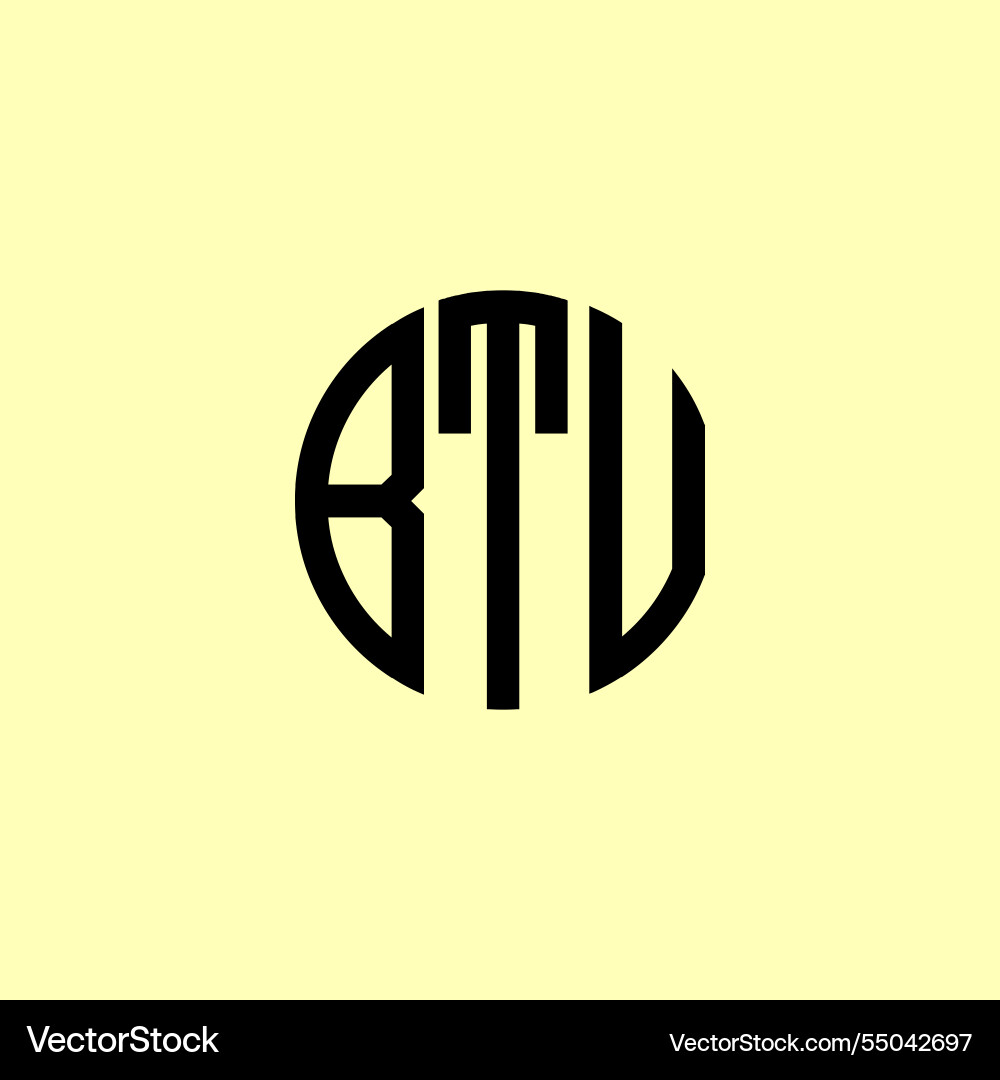 Creative rounded initial letters btu logo Vector Image