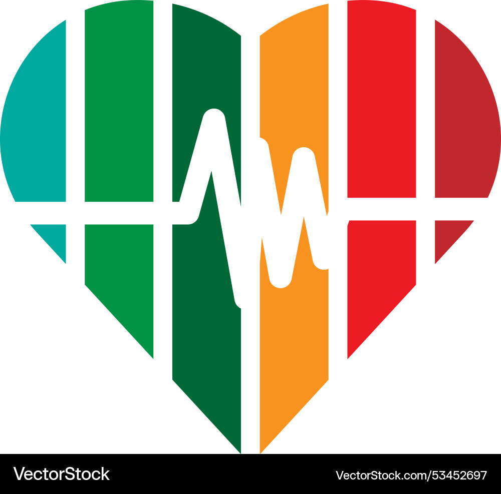 Ekg heart icon logo design template isolated Vector Image