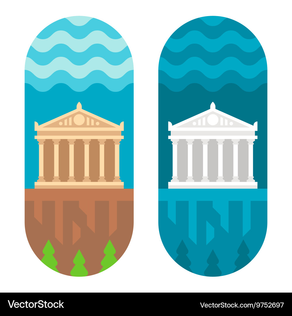Flat design parthenon Royalty Free Vector Image