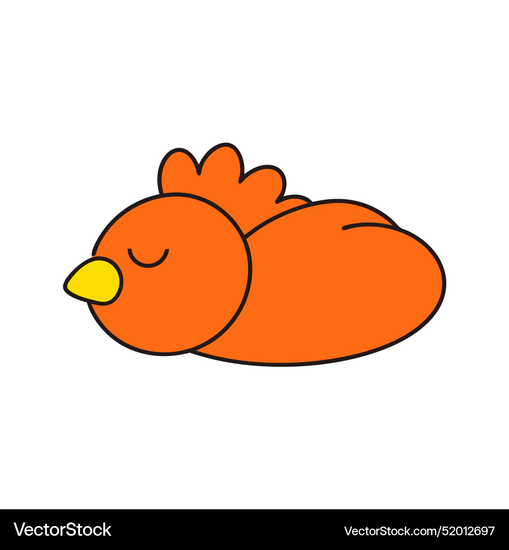 Frizzle chicken sleeps icon Royalty Free Vector Image