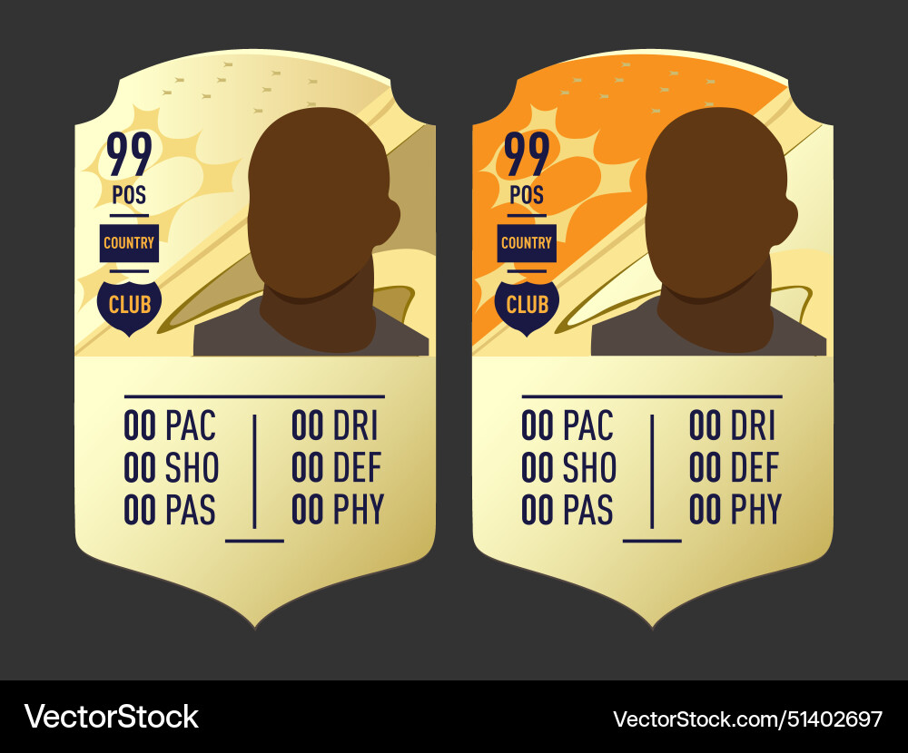 Fut card- fifa ultimate team custom card Vector Image
