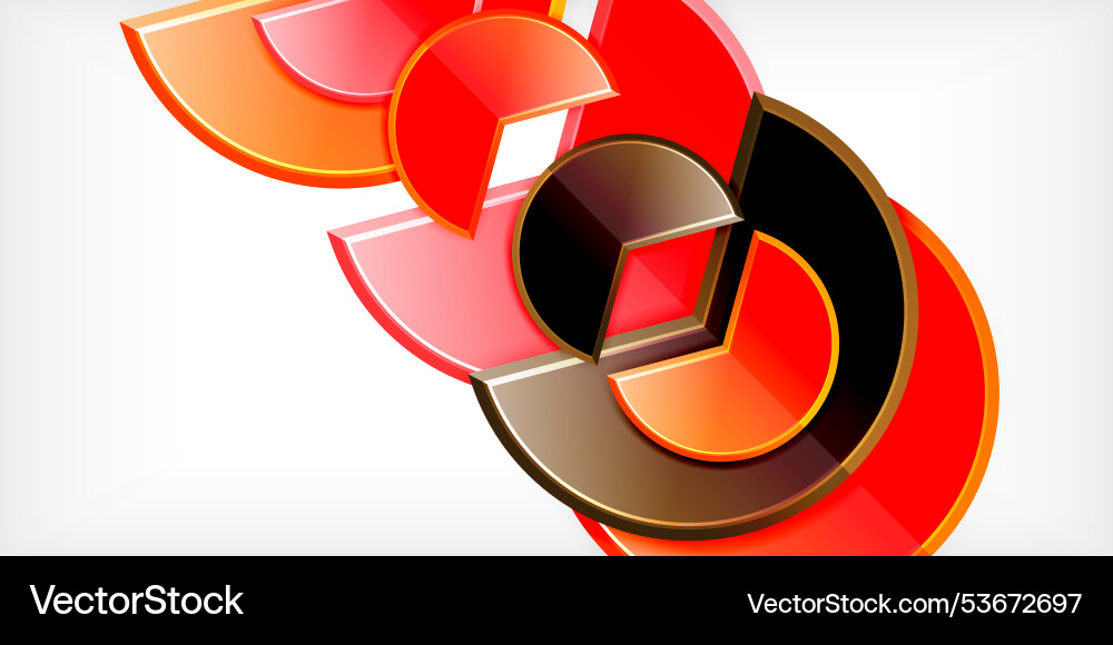 Glass reflective geometric round shapes background