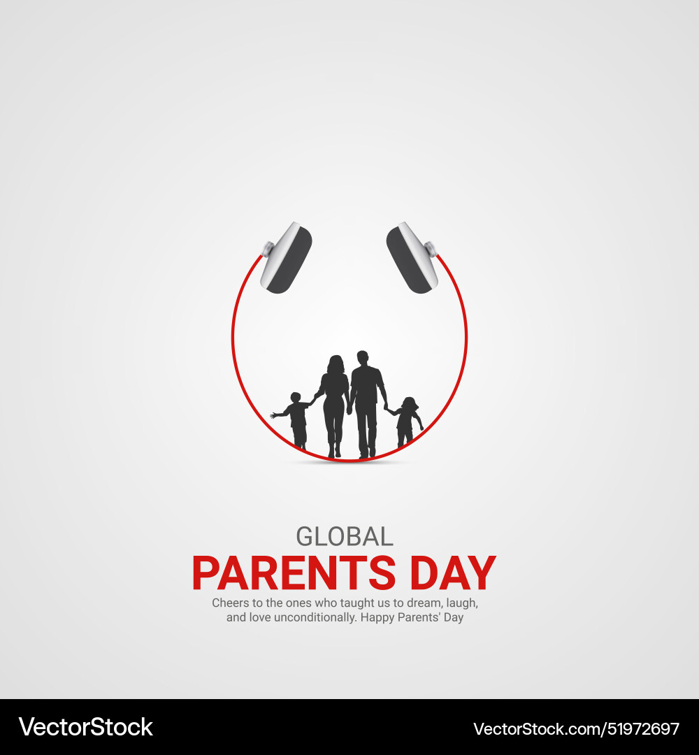 Global parents day creative ads Royalty Free Vector Image
