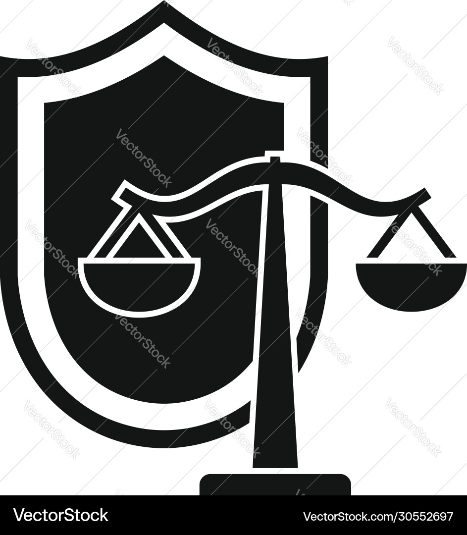 Justice balance shield icon simple style Vector Image