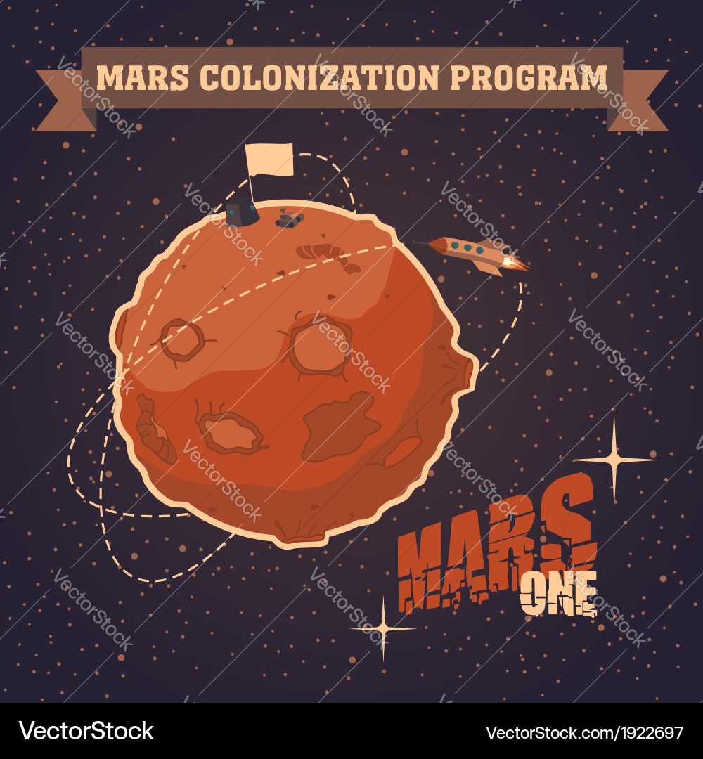 Mars colonization program Royalty Free Vector Image