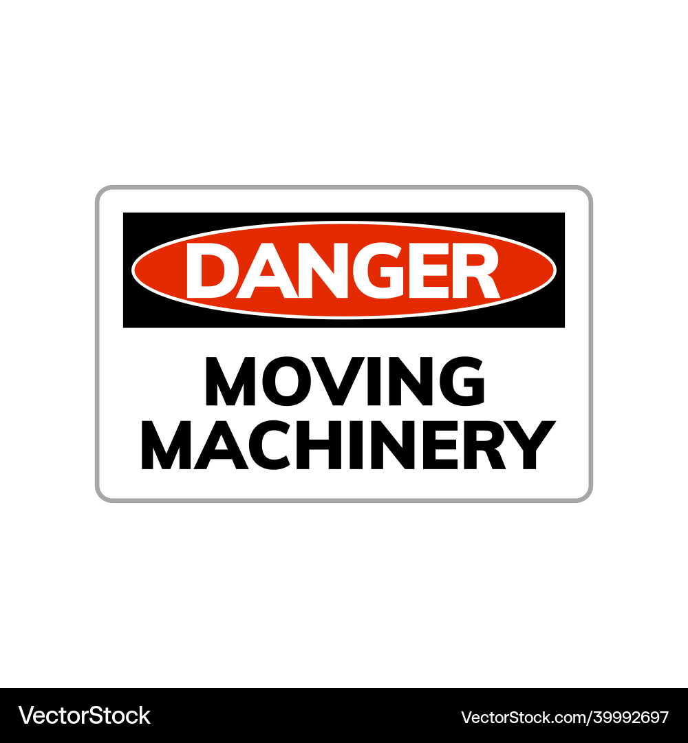 Moving machinery sign beware warning symbol Vector Image