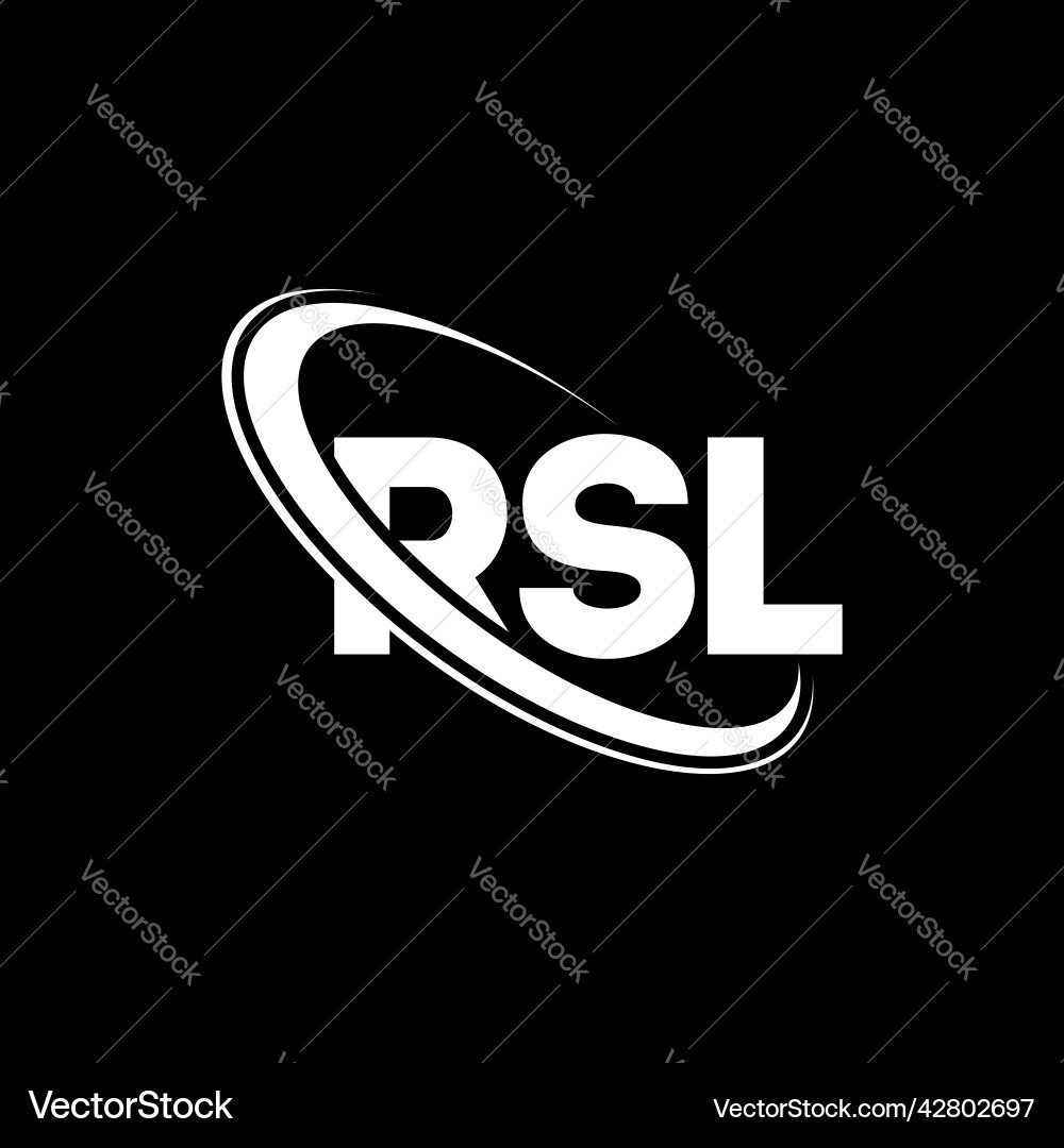 Rsl logo letter design Royalty Free Vector Image
