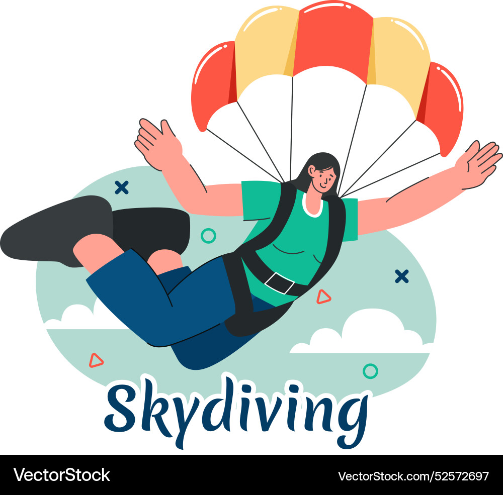 Skydiving with skydivers use parachutes and sky Vector Image