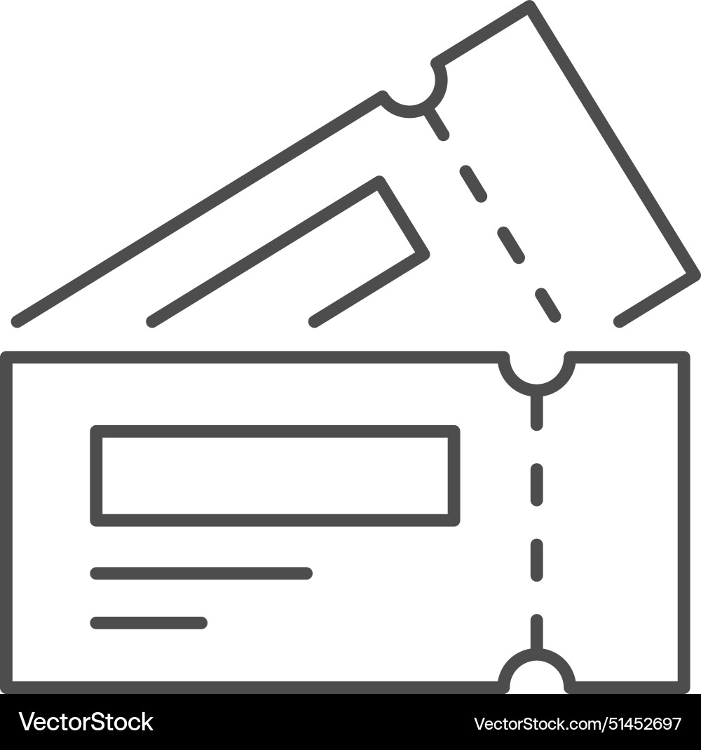 Two tickets line outline icon Royalty Free Vector Image