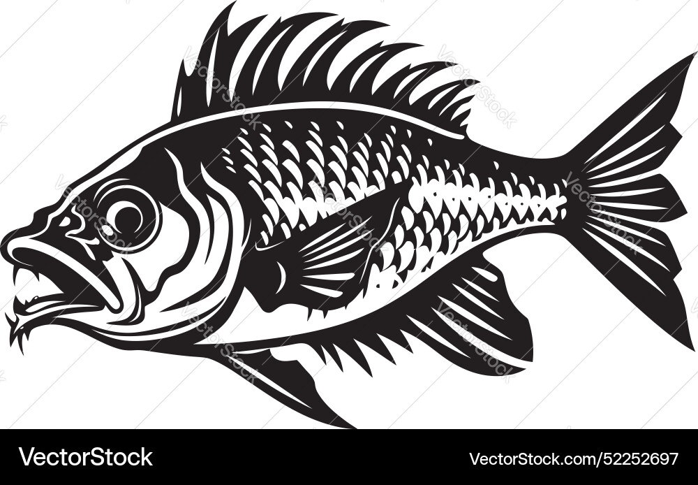 Vicious vertebrate emblem black design Royalty Free Vector