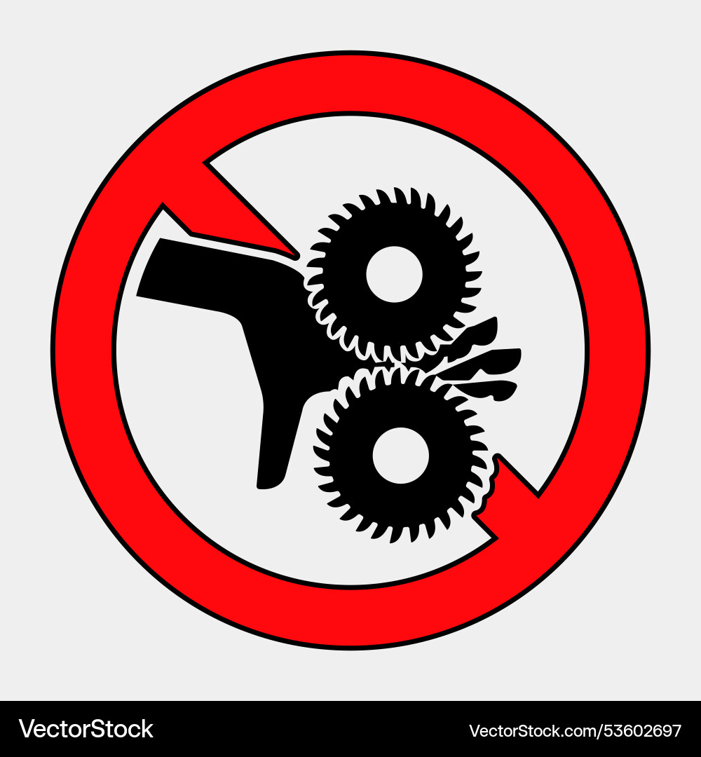 Warning sign for mechanical equipment usage Vector Image