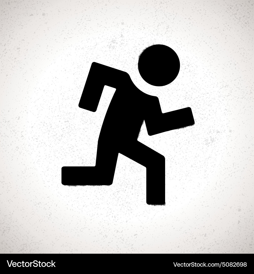 Black emergency exit sign with running human Vector Image
