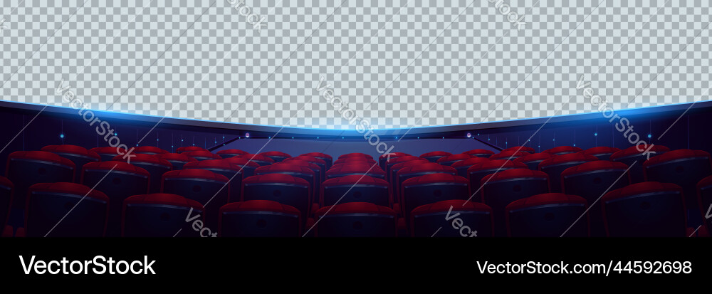 Cinema with seats and blank panoramic screen Vector Image