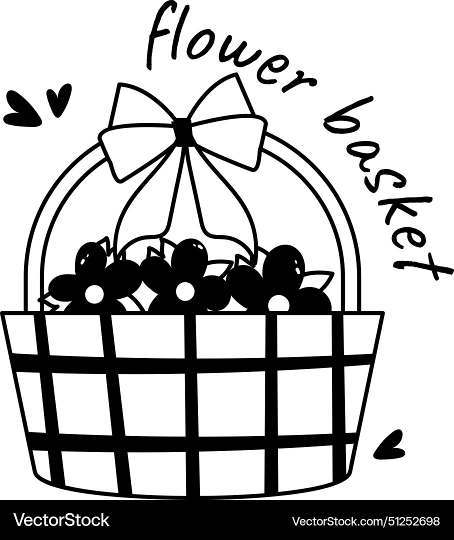 Flower basket Royalty Free Vector Image - VectorStock