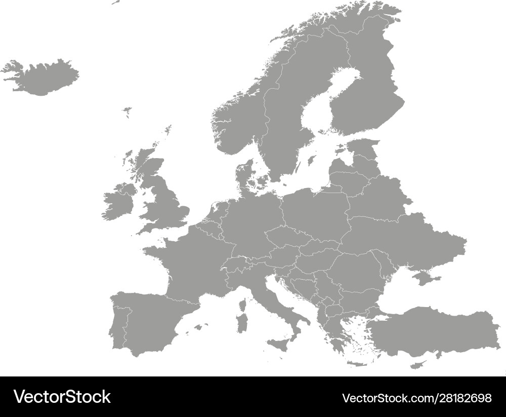 High quality map europe with borders Royalty Free Vector