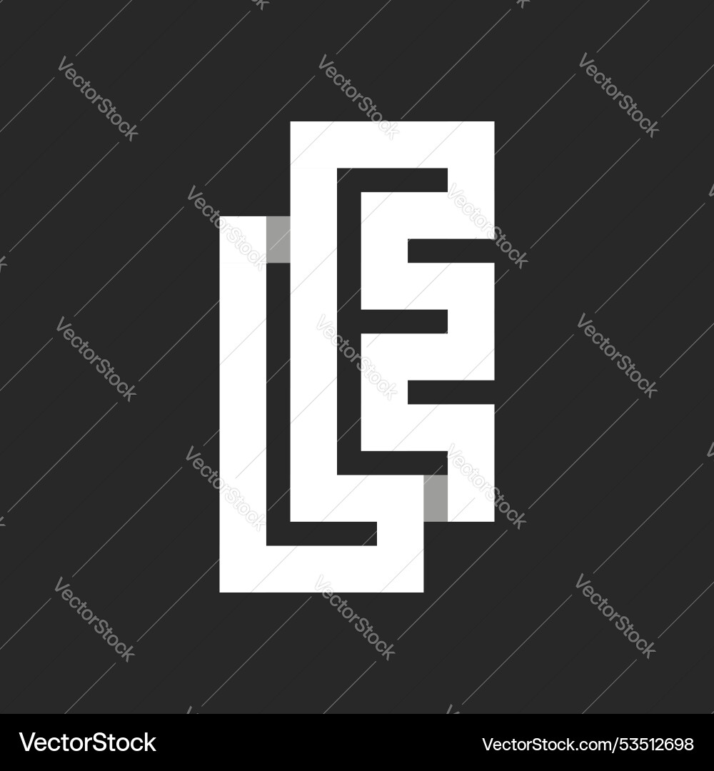 Intertwined initials le or el bold letters logo Vector Image