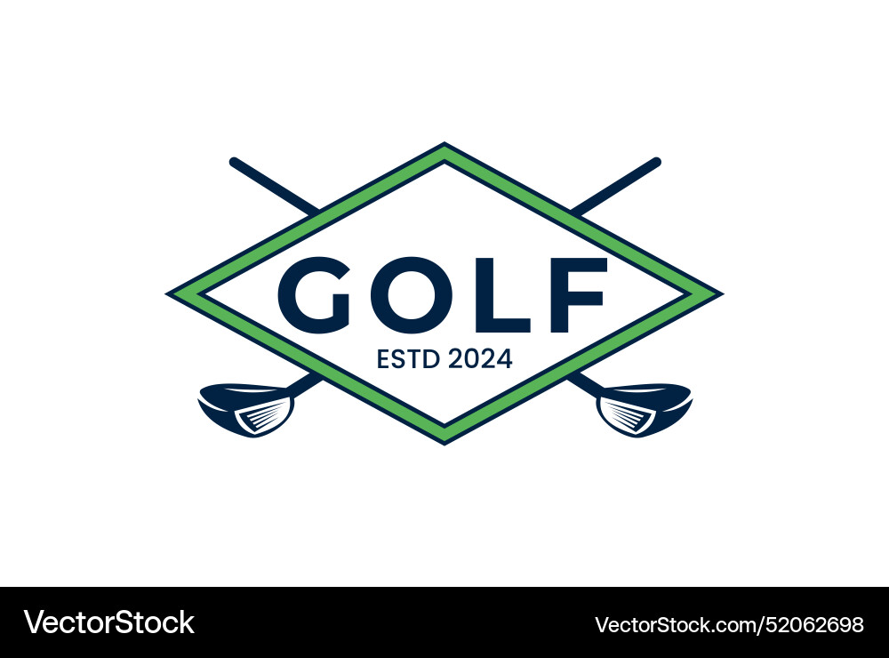 Modern and stylish green blue emblem golf Vector Image