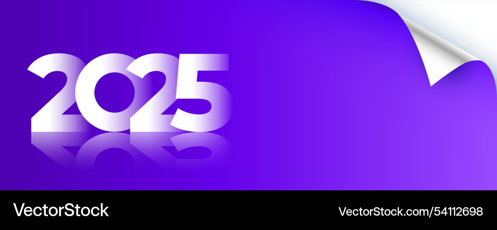 Paper curl 2025 new year banner with text space Vector Image