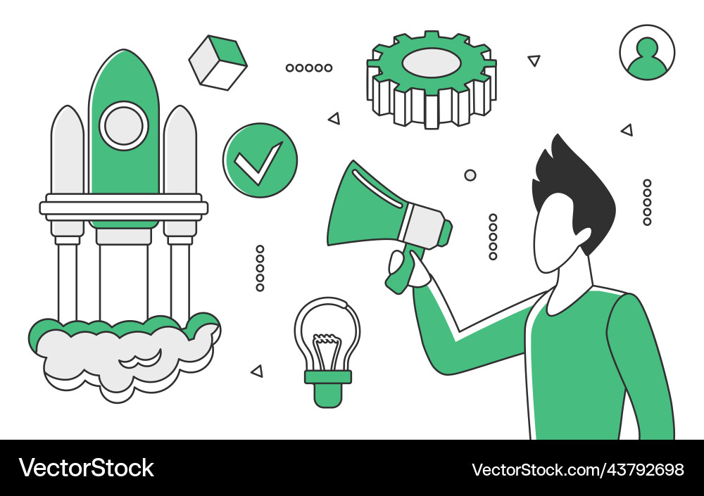 Skyrocket successful growth Royalty Free Vector Image